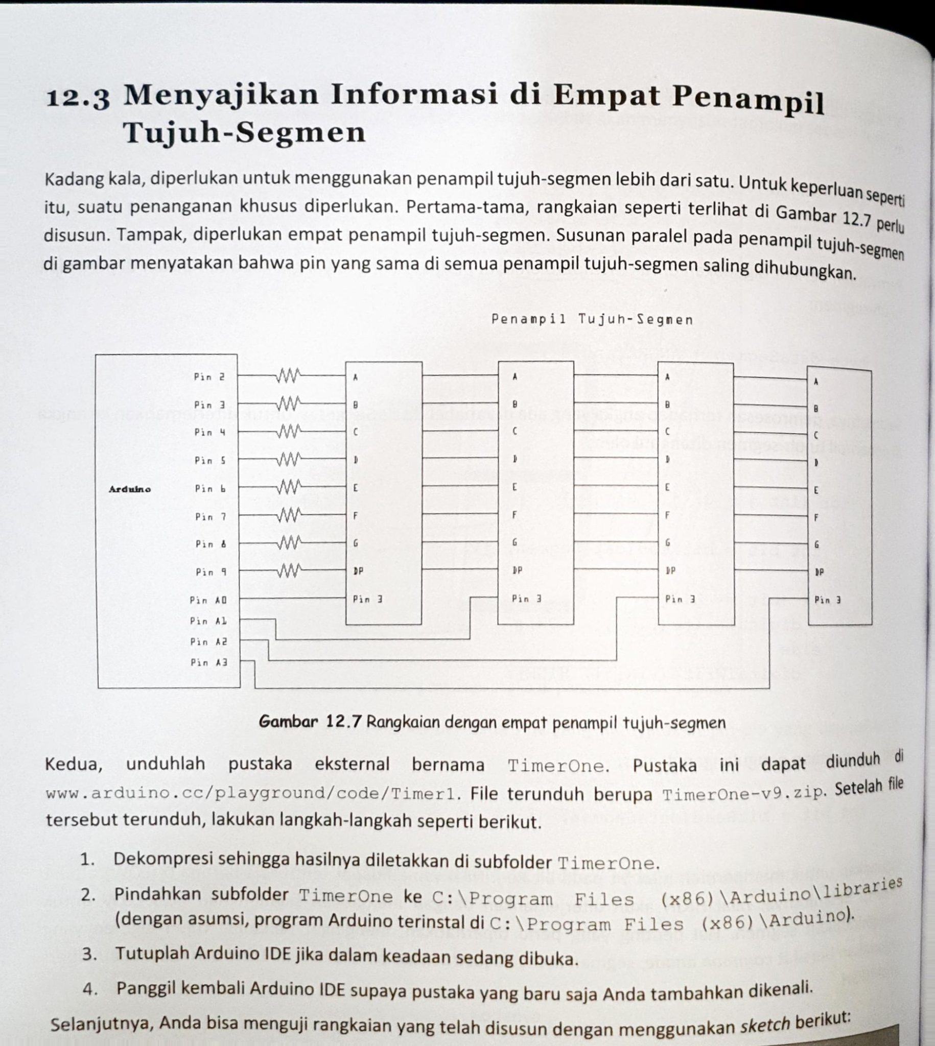 12. Cara Menampilka Tujuh Segmen atau Seven Segment