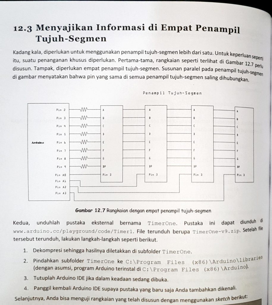 12. Cara Menampilka Tujuh Segmen atau Seven Segment