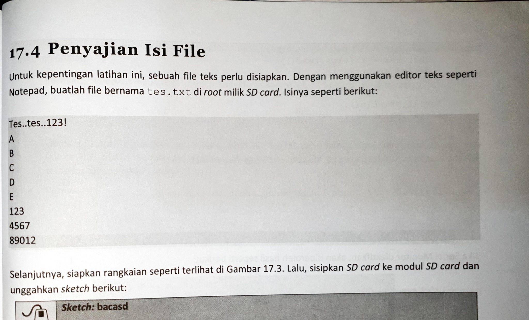 17. Pembelajaran tentang SD card di Arduino