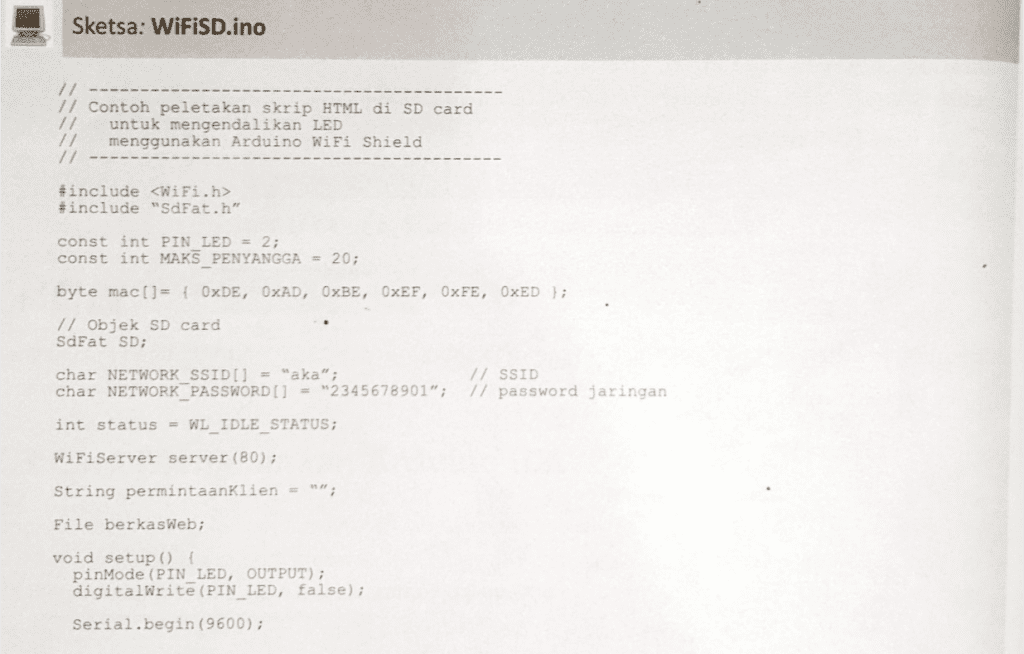 7. Pemrograman dengan Arduino WiFi Shield