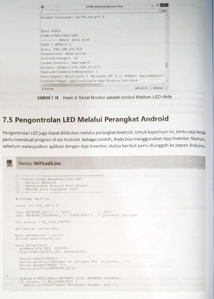 7. Pemrograman dengan Arduino WiFi Shield