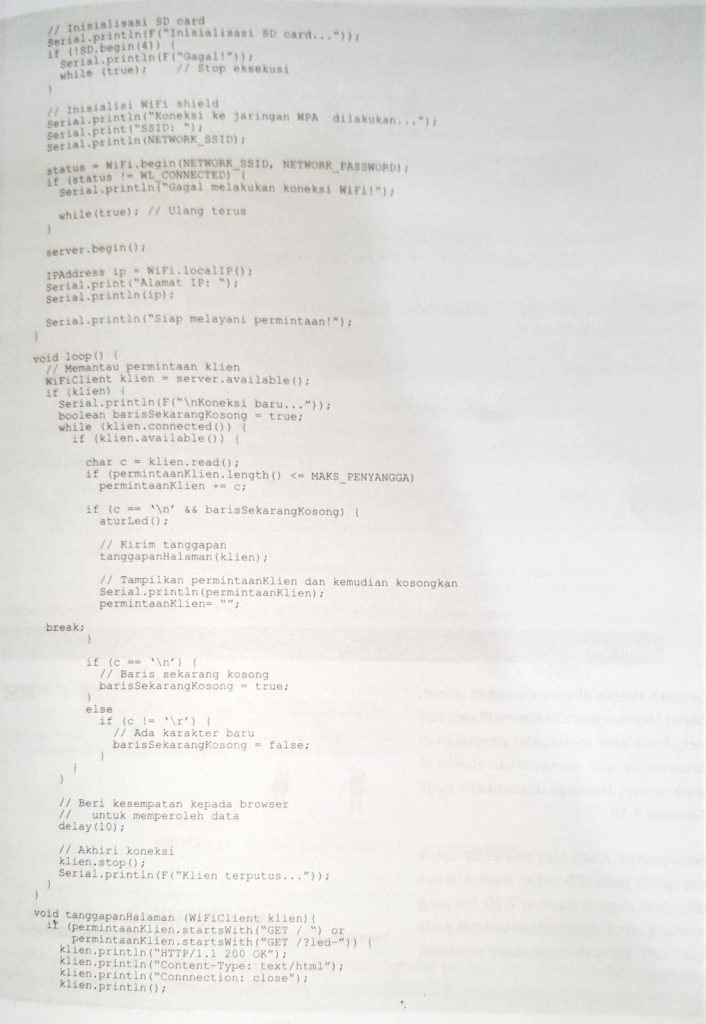 7. Pemrograman dengan Arduino WiFi Shield