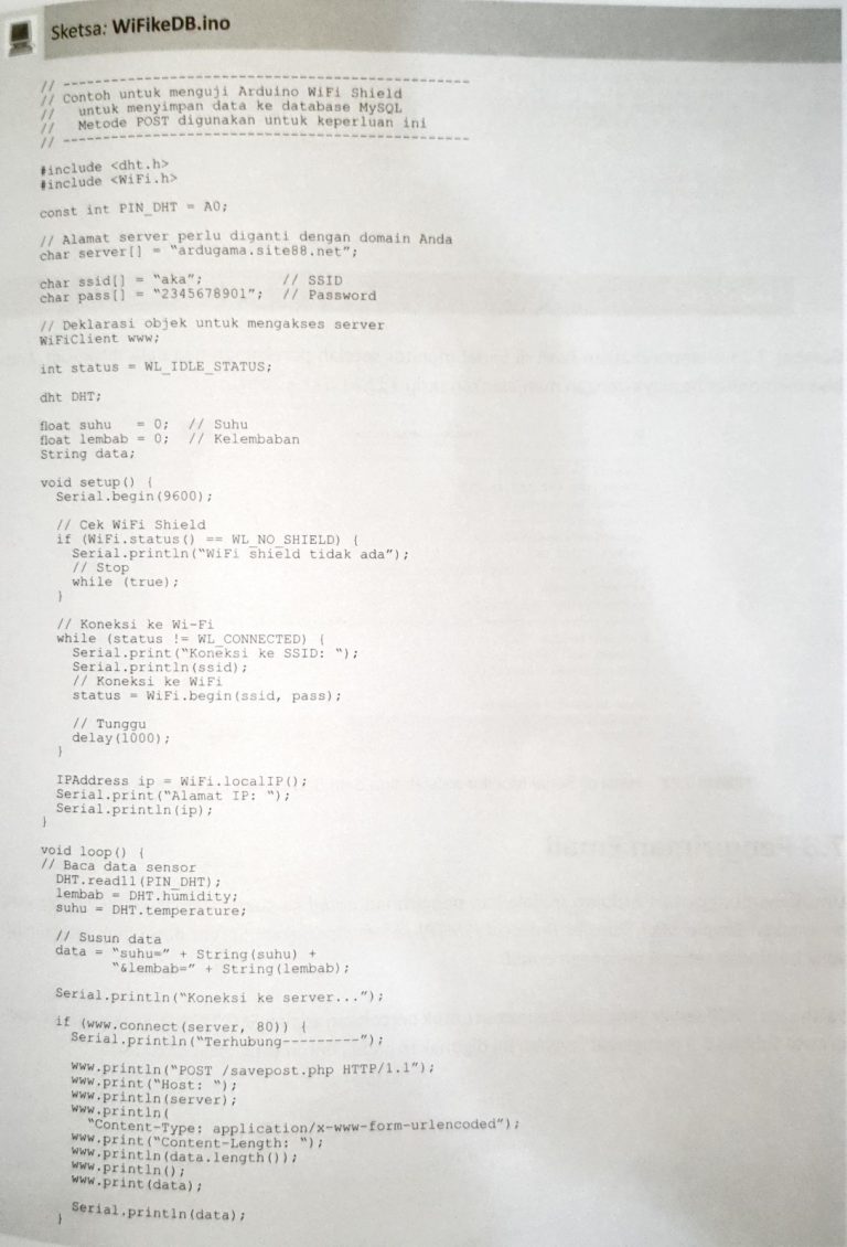 7. Pemrograman dengan Arduino WiFi Shield